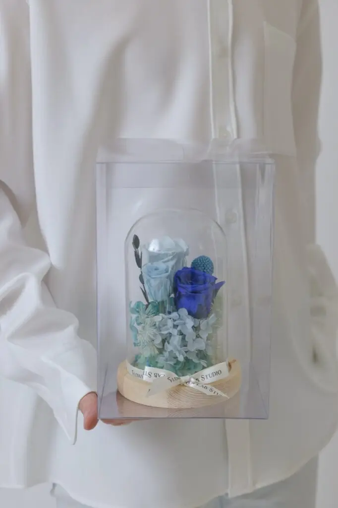 [Valentine] PD- Blue | Preserved Rose in Flower Dome