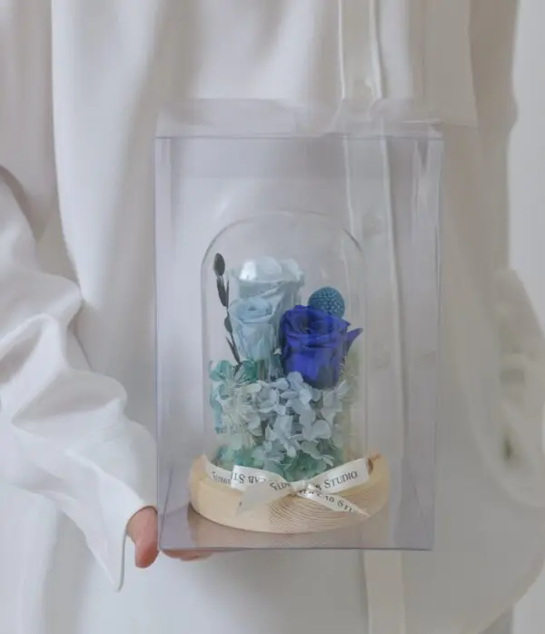 [Valentine] PD- Blue | Preserved Rose in Flower Dome